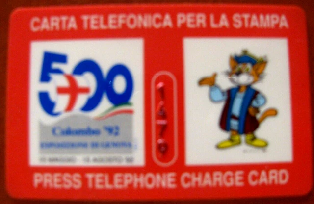 CARTA TELEFONICA PER LA STAMPA - Esposizione Colombo '92 EUR 4,90 ...
