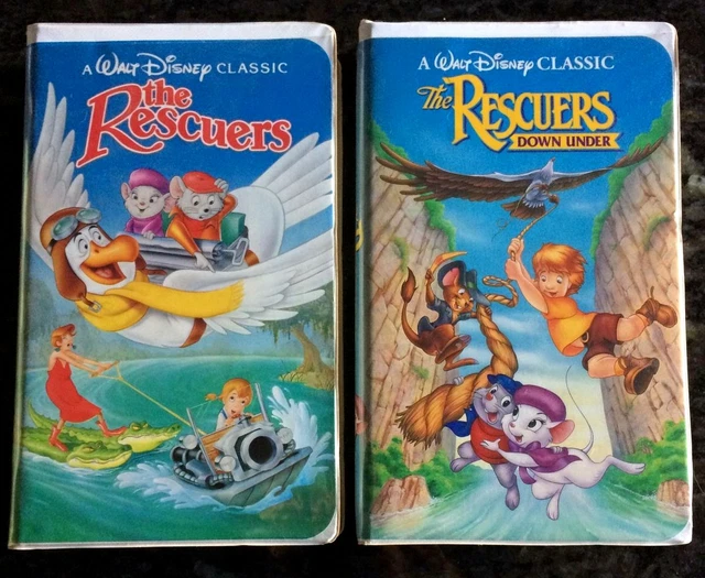 DISNEY THE RESCUERS & Rescuers Down Under - Black Diamond VHS, Lot Of 2 ...