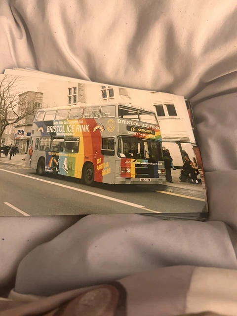 CLASSIC BUS PHOTO Leyland Olympian A967 THW First Bristol Advert £0.99 ...