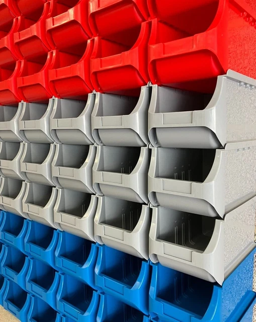 HANGING STACKING PLASTIC parts storage lin bins boxes garage workshop ...