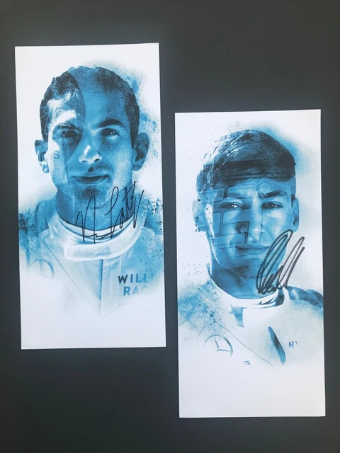 GEORGE RUSSELL NICHOLAS Latifi Genuine Hand Signed Williams F1 Promo ...