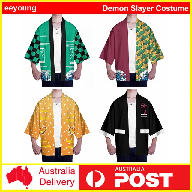 DEMON SLAYER COSPLAY Costume Unisex Kimetsu no Yaiba Cloak Kimono Robe ...