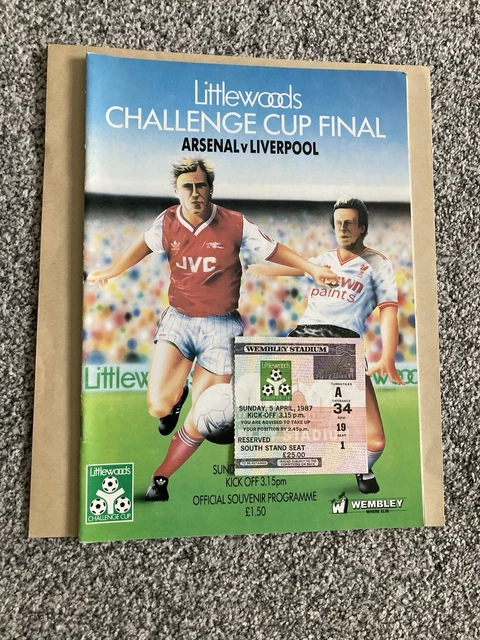 ARSENAL V LIVERPOOL 1987 League Cup Final Programme & Ticket. £7.58 ...