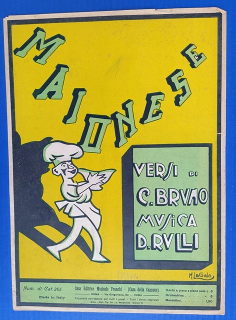 MAIONESE DI D. FRULLI SPARTITO MUSICALE dei PRIMI DEL 900-12814 EUR 35 ...