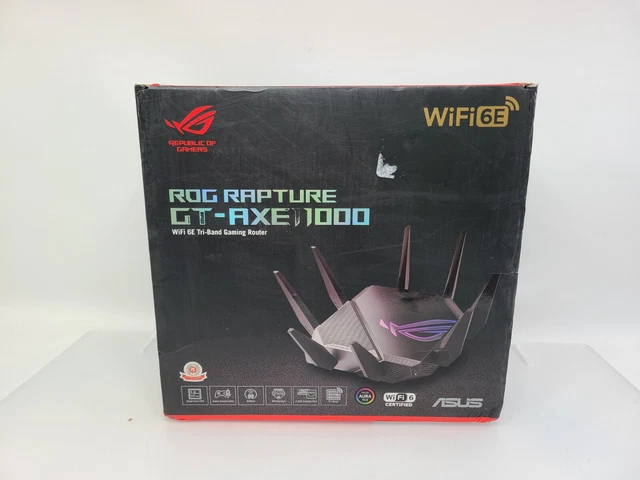 ASUS ROG RAPTURE WiFi 6E Gaming Router GT-AXE11000 Tri-Band 10 Gigabit ...