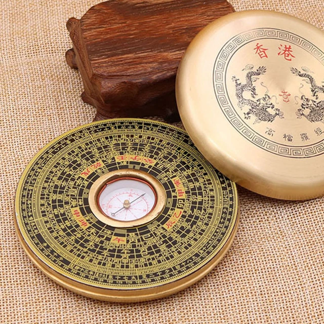 PURE COPPER PORTABLE Round Feng Shui Compass with Metal Travel £13.18 ...