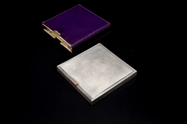ANTIQUE STERLING SILVER & Gold Powder Compact 1946 With Case £174.99 ...