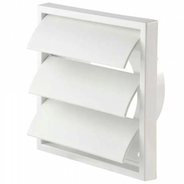 EXTRACTOR FAN VENT Cover White Wall Grille with Gravity Shutters for ...