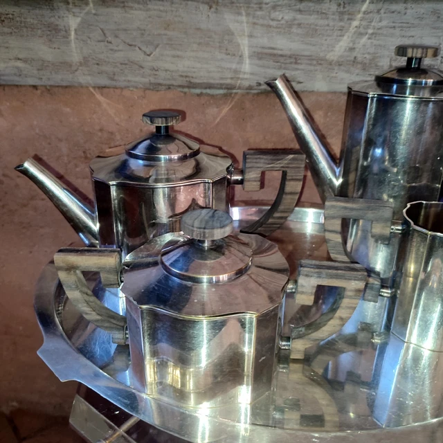 MAGNIFIQUE SERVICE A Café Et À Thé Art Déco Metal Argenté WMF set 5 ...