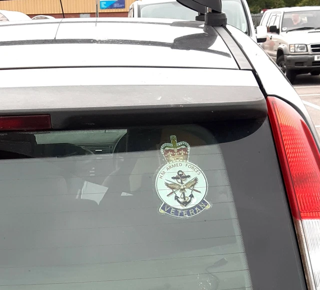 HM ARMED FORCES Veteran internal window sticker British Military Army ...