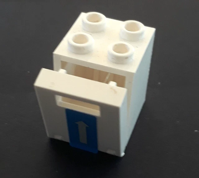 LEGO WHITE Container Box 2x2x2 7741 Blue Arrow Pattern 4345 4346pb16 $2 ...