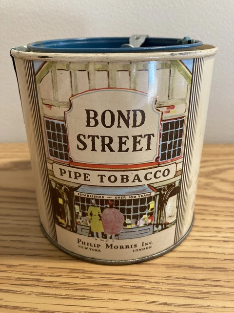 VINTAGE BOND STREET Pipe Tobacco Tin Canister Philip Morris Inc EMPTY 4 ...