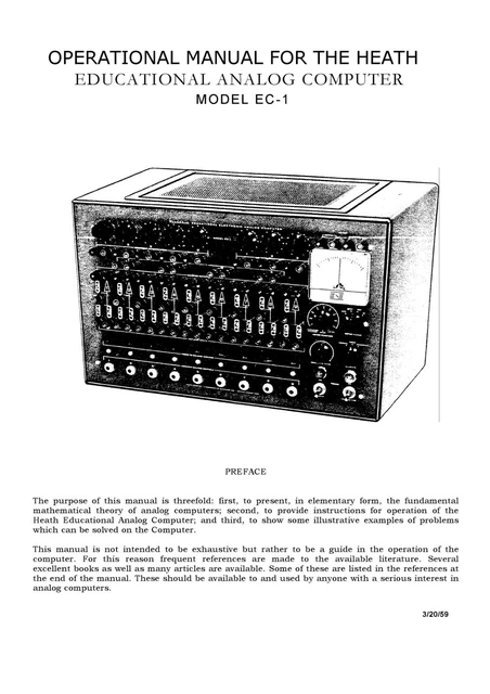 Assembly Operation Manuel D Instructions Pour Heathkit Ec 1 Eur 15 31