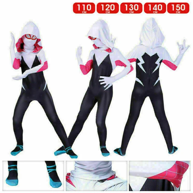 SPIDER-MAN: INTO THE Spider-Verse Kids Gwen Stacy Suit Cosplay Costume Jumpsuit EUR 18,05 ...