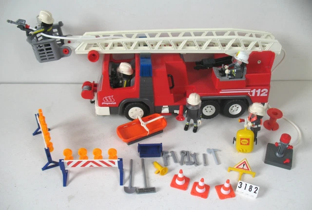 PLAYMOBIL RÉF 3182 - Camion Pompier grande échelle + accessoires + 5 ...