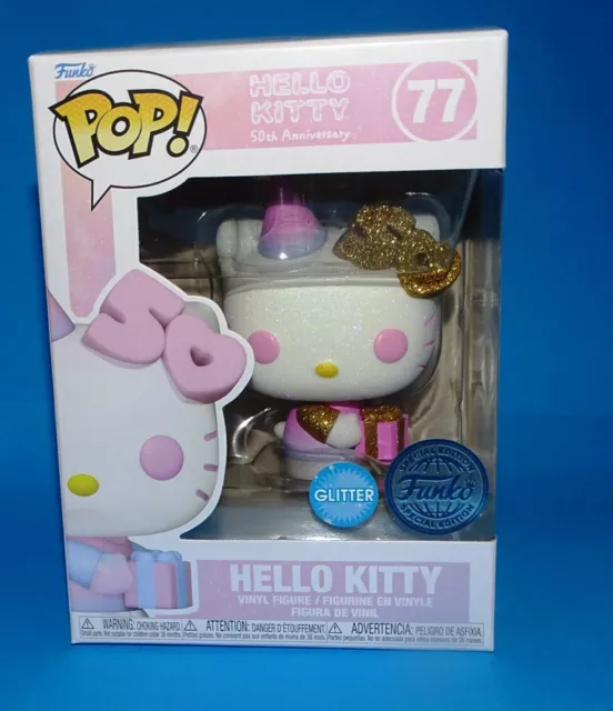 50th Anniversary Hello Kitty With Present 77 Glitter Funko Shop Pop