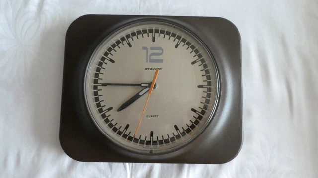 SELTENE ALTE UHR Wanduhr Küchenuhr Vintage West Germany Staiger Quarz ...