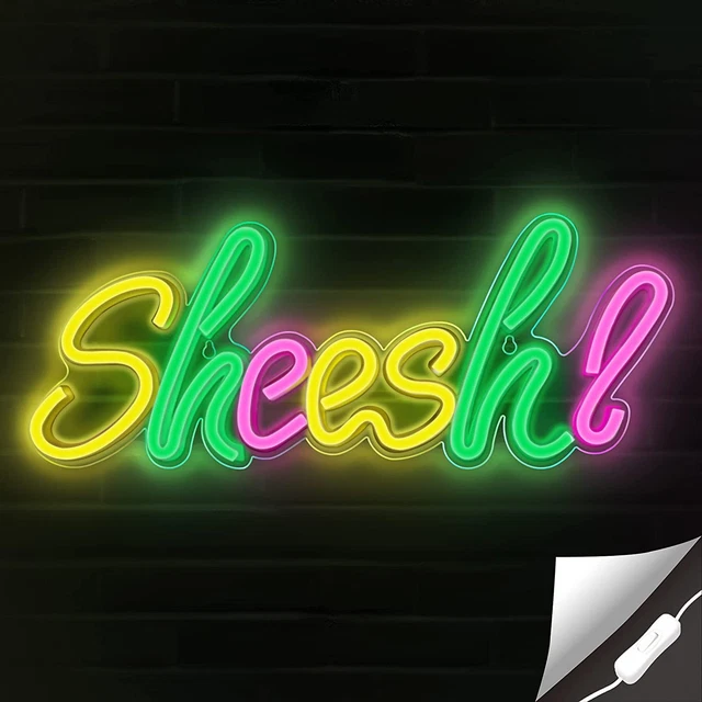LUMOONOSITY SHEESH NEON Sign - Meme Sheesh Led Neon Lights for Gamers ...