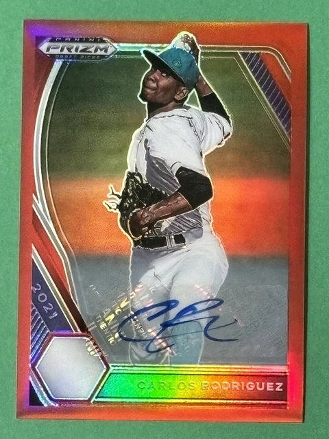 2021 PRIZM DRAFT Picks Carlos Rodriguez autographe rouge auto Milwaukee ...