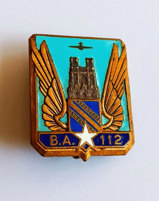INSIGNE MILITAIRE ANCIEN Base Aérienne 112 Vintage Military Badge ...
