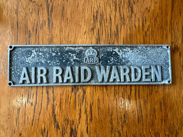 RARE GENUINE WW2 Air Raid Warden Sign Aluminium £20.00 - PicClick UK