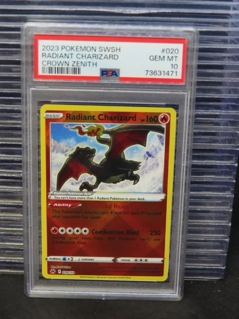 2023 POKEMON SWSH Radiant Charizard Crown Zenith #020 PSA 10 £21.71 ...