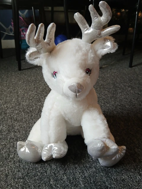 WHITE CUDDLY REINDEER Soft Toy £8.65 - PicClick UK