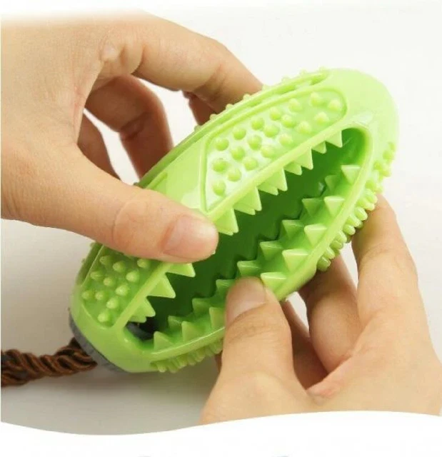 DOG CHEW TOY Dog Treat Ball Dental Clean Teeth Healthy Food Dispenser ...