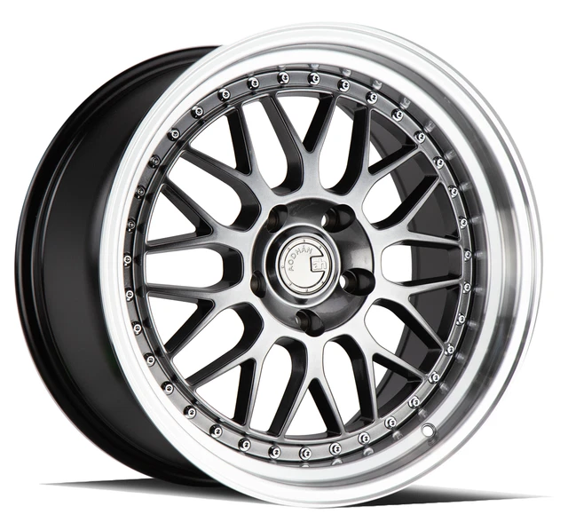 18X9.5 AODHAN AH02 5x120 +35 Flow Forged Hyper Black Rims (Set of 4 ...
