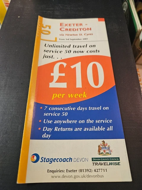 EXETER BUS TRANSPORT Timetable Leaflet Stagecoach HO5.49 £3.00 ...