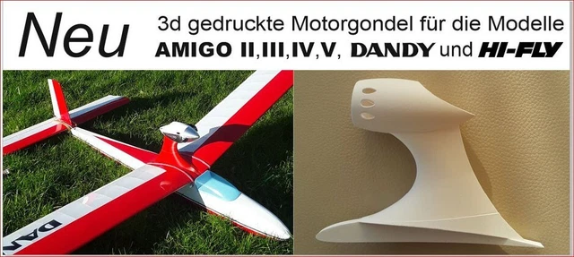 GRAUPNER MOTORGONDEL MOTORAUFSATZ Amigo II und Hi-Fly oder ähnliche ...