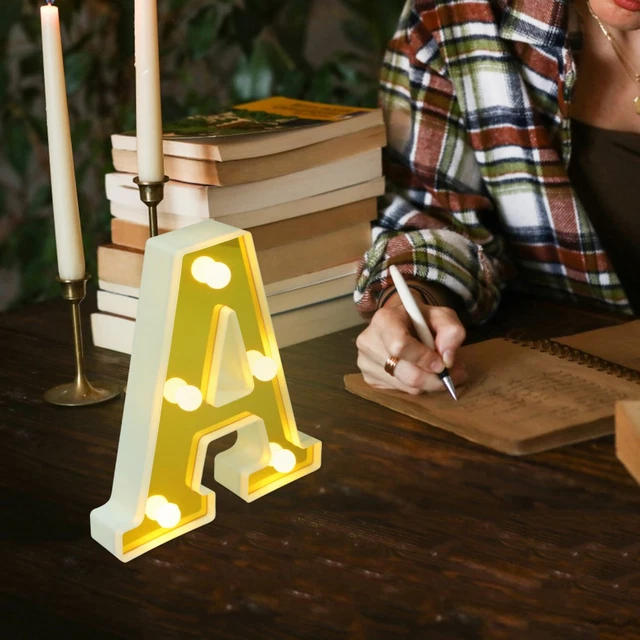 LED A SHAPE Light Sign Desktop Alphabet Letter A Lamp Indoors Night ...