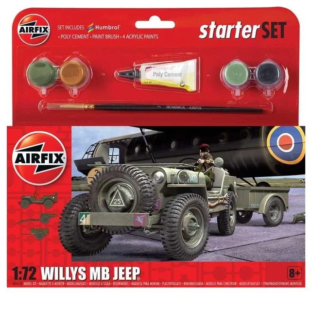 AIRFIX 55117A GIFT Set Willys MB Jeep 1:72 Scale Model Kit £17.99 ...