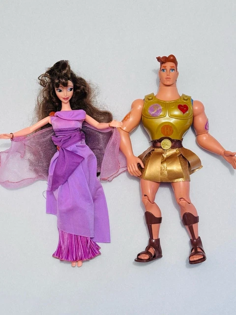 HERCULES & MEGARA Dolls-Genuine Disney Doll Mattel 1990's Golden Glow £ ...