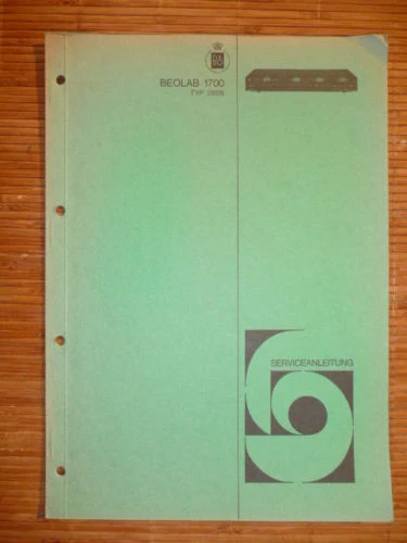 MANUEL DE SERVICE Bang & Olufsen Beolab 1700 Amplificateur, Original ...