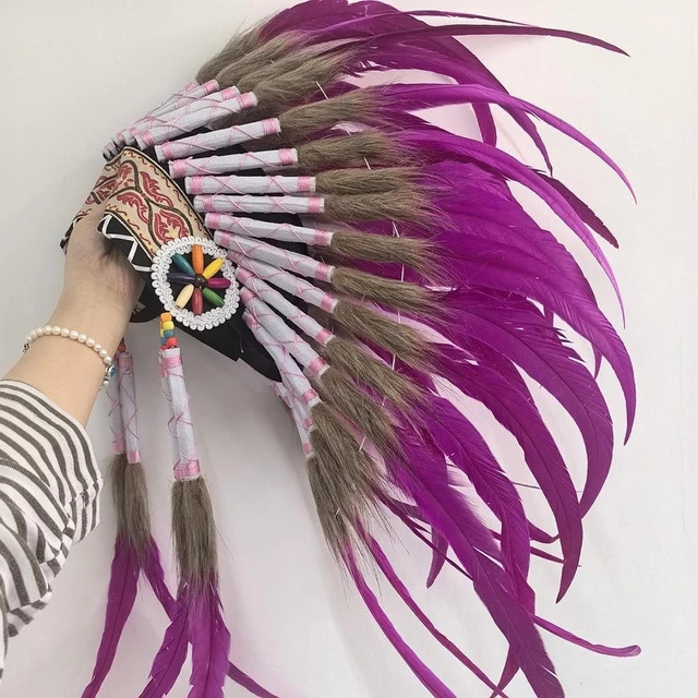 INDIAN HEADDRESS FEATHER Headdress for Role Playing Stage Show Festival £37.68 - PicClick UK