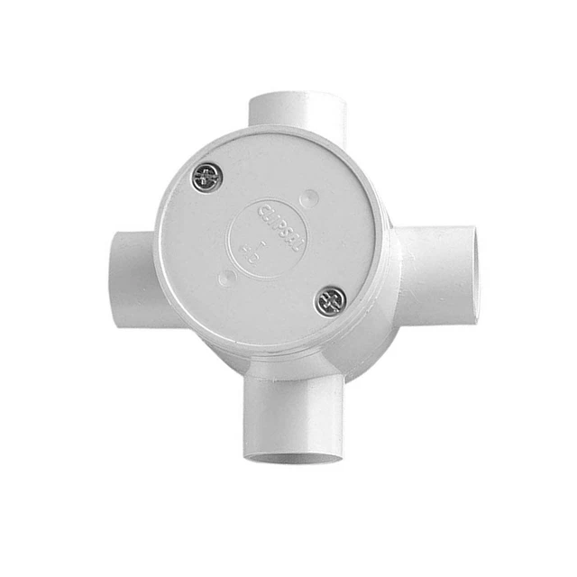 CLIPSAL CONDUIT ROUND Junction Box 4 Way 25mm Gray 240/25/4 EUR 2,17 ...