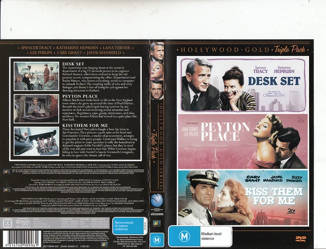 DESK SET-1957-SPENCER TRACY/PEYTON Place/Kiss Them For Me[3 Disc]-3 ...