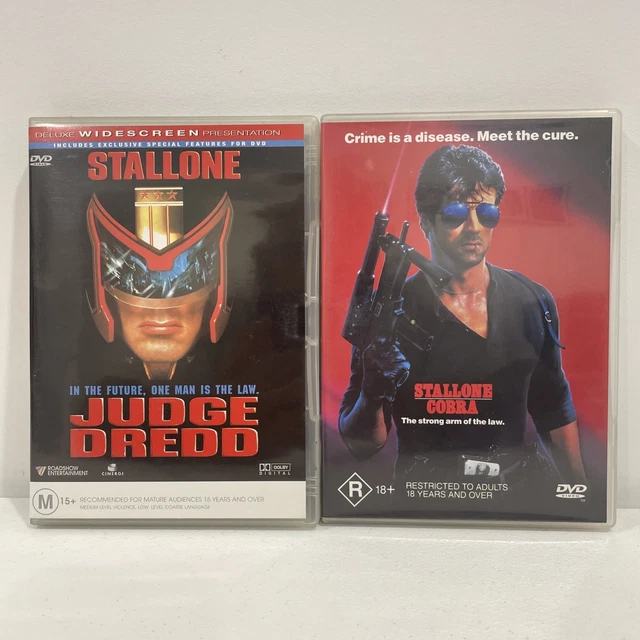 JUDGE DREDD AND Cobra DVDs . Widescreen. Region 4. Action. #Stallone ...