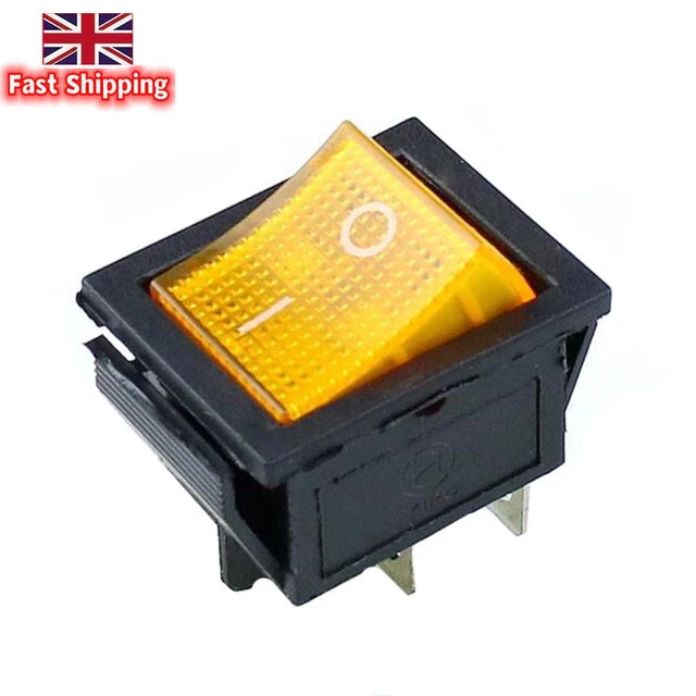 ROCKER SWITCH POWER Switch 2-Level 4-Pin with Light 10A AC125-250V ...
