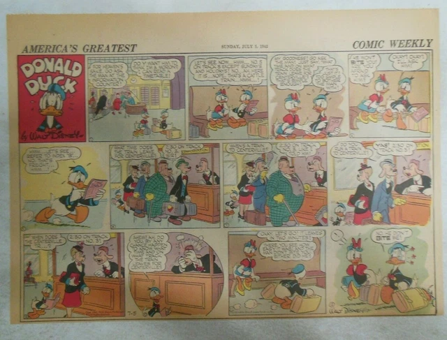 DONALD DUCK SUNDAY Page By Walt Disney From 7 5 1942 Half Page Size 6 DONALD DUCK SUNDAY Page By Walt Disney From 7 5 1942 Half Page Size 6