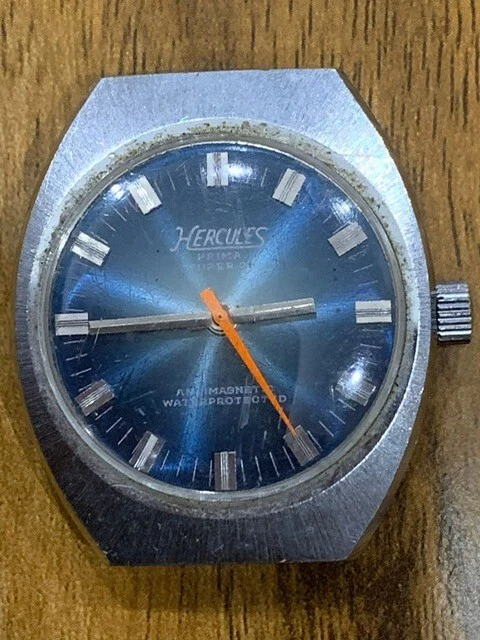 VINTAGE SWISS MADE Hercules Prima Super 21 Mechanical Gents Watch Head ...