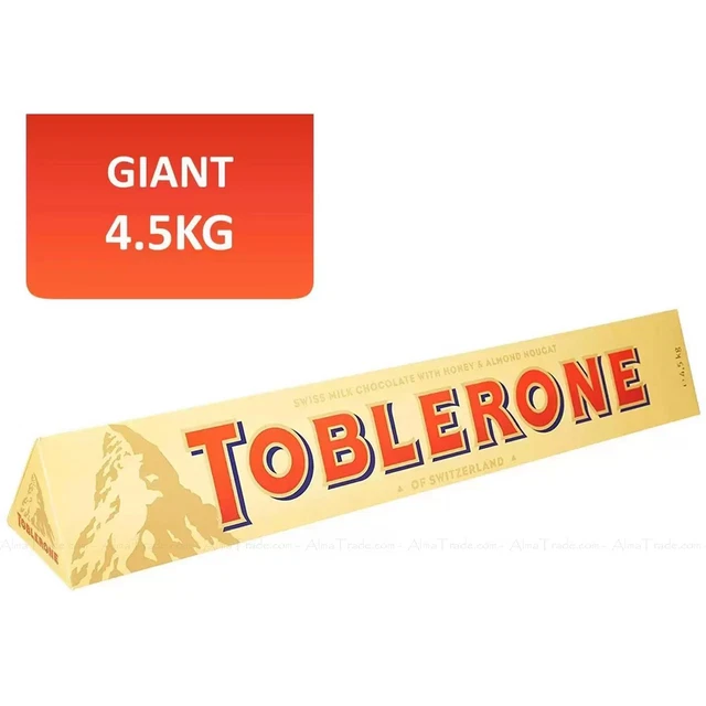 GIANT TOBLERONE SWISS Milk Triangles Chocolate Bar Honey Almond Gift ...