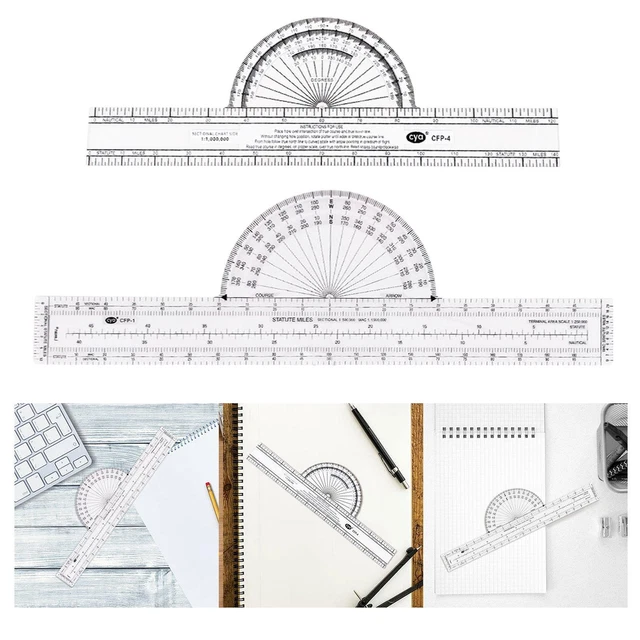 PLOTTER AVIATION SLIDE Ruler Pilots Gadget Portable Engineering Azimuth ...