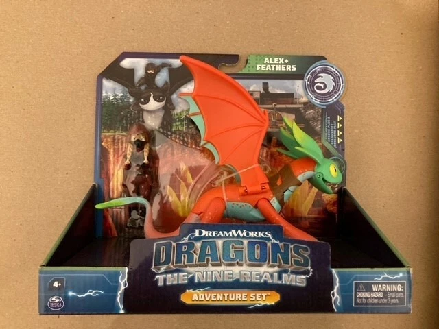 DREAMWORKS DRAGONS THE Nine Realms Alex and Feathers Action Figure (NEW ...