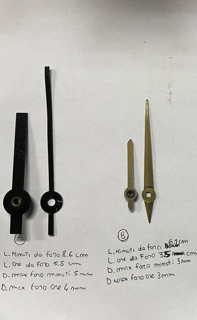 LANCETTE PER OROLOGIO a pendolo regolatore antico tedesco o francese ...