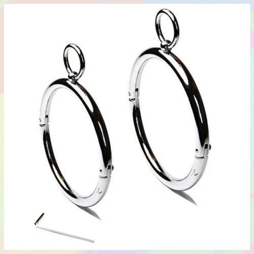 Stainless Steel Neck Collar Female Man Bondage Slave Costume Restraint