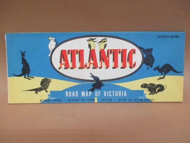ATLANTIC, ROAD MAP of Victoria, 16th Edition, New Old Stock, vintage ...
