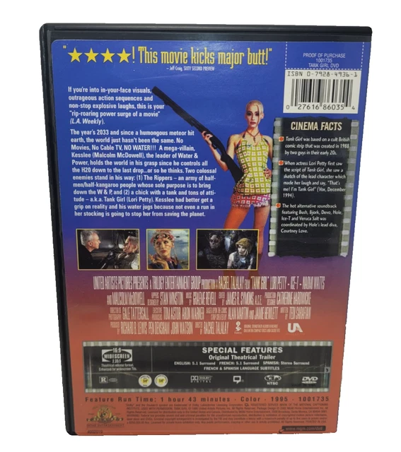 TANK GIRL DVD MGM Lori Petty Ice-T Naomi Watts Malcolm McDowell 2001 ...