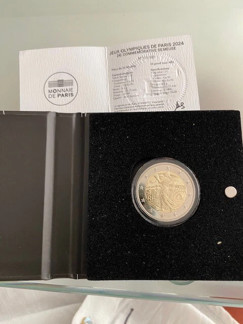 PIÈCES DE 2 euros commémoratives SEMEUSE Jeux olympiques 2024 BE dans son écrin EUR 60,00 ...